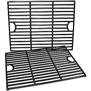 SafBbcue 17" Cast Iron Grates and Heat Plates Burners for Nexgrill 720-0830H, 720-0670A, 720-0783E, 720-0888N, Kenmore 41516106210 415.16106210 Gas Grill