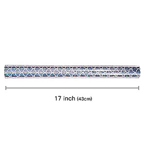LeZakaa Silver Holographic Wrapping Paper - Mini Roll - Scales Print for Birthday, Holiday, Christmas - 17 17.32 Inch x 32.8 Feet (46.25 sq.ft.)