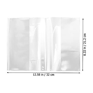 POPETPOP Clear Book Covers - 10pcs Book Protector Cover Plastic Book Sleeves Book Case Transparent Book Cover Textbook Cover for School Books