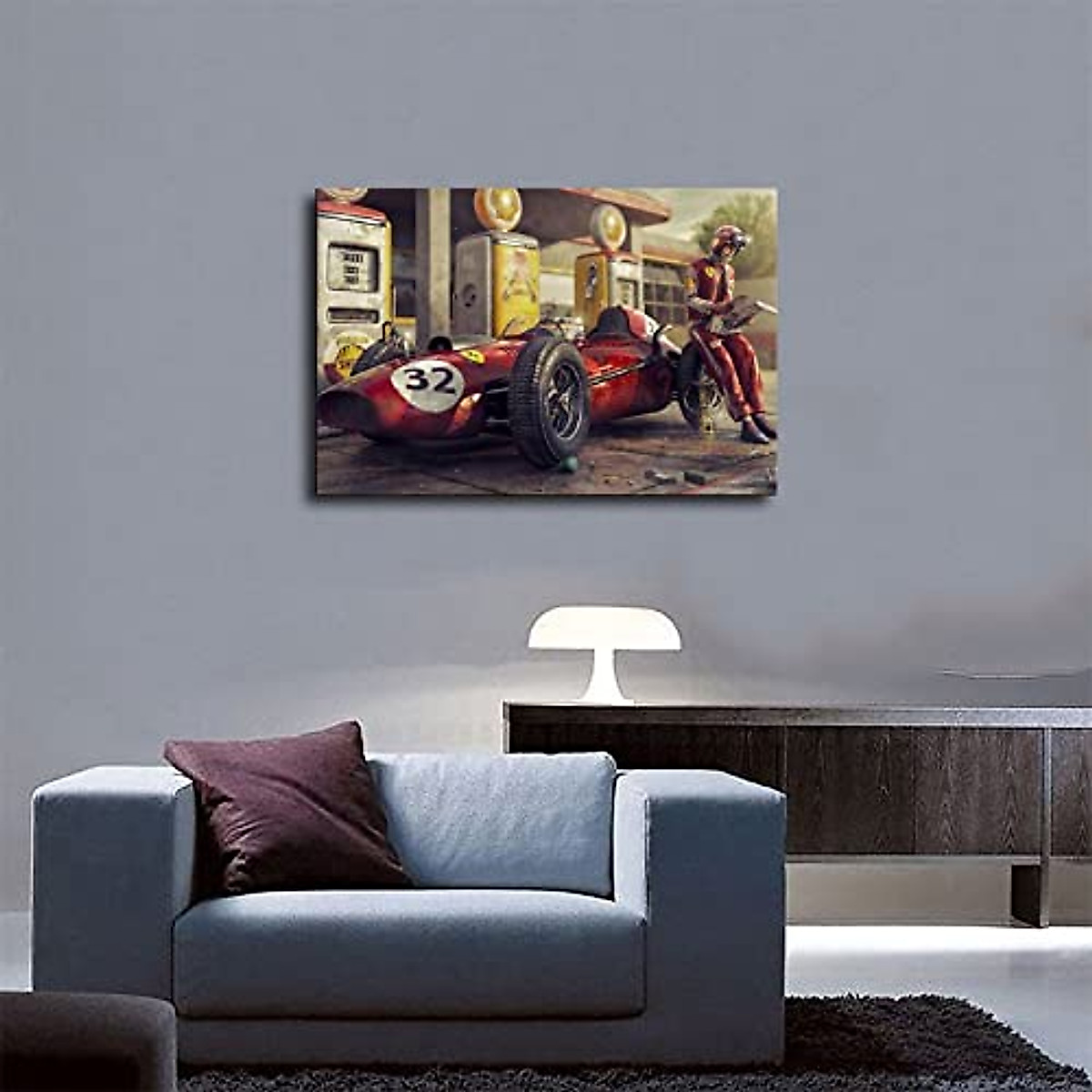 ERWYN Ferrari poster Formula 1 Racing Potser Vintage Posters 2023 Ferrri Car Canvas Prints Painting Unframe-style 12x18inch(30x45cm)