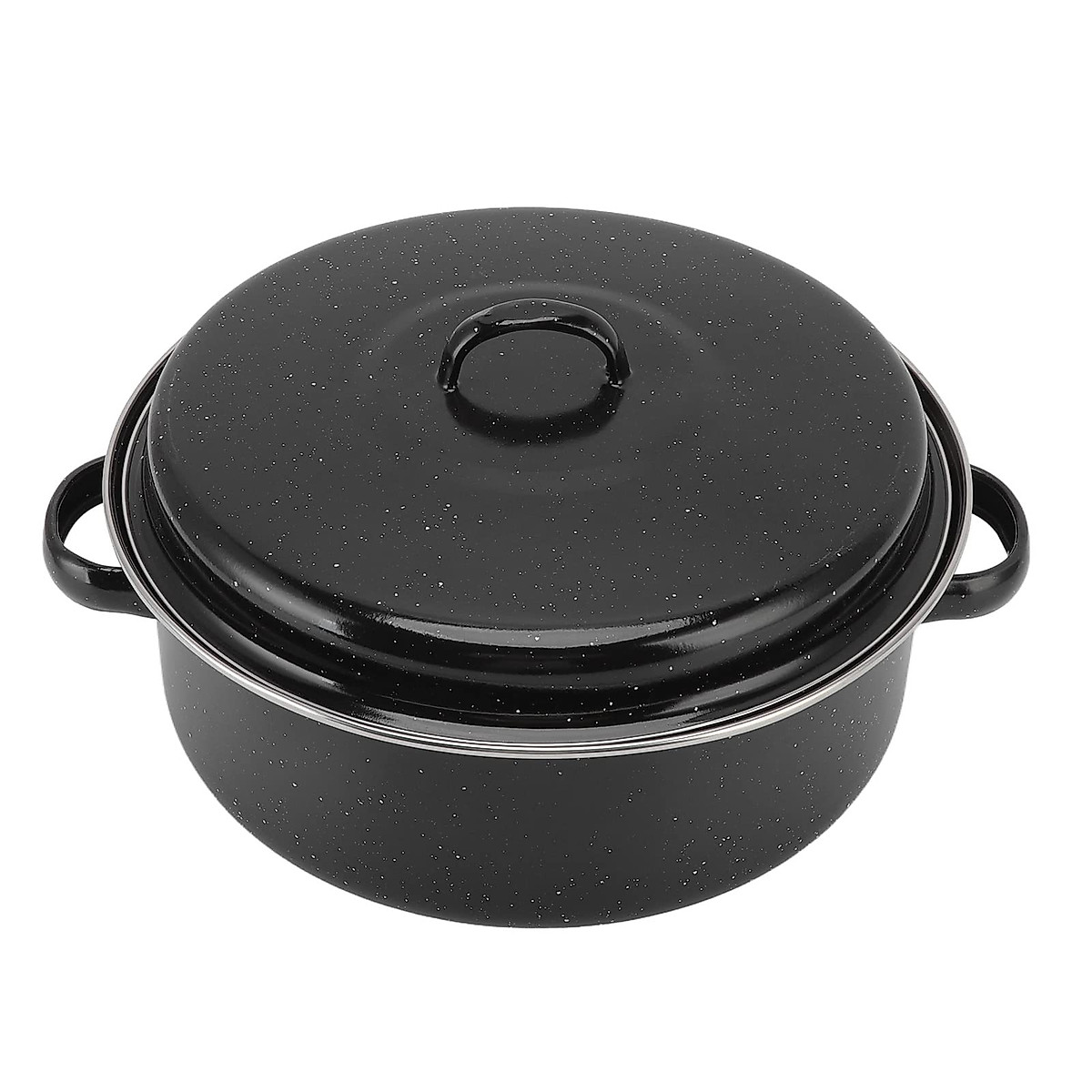 Black Spots Home to Avoid Sticky Pan Grill Pan, Baking Pan for Roasting Sweet Potatoes Chestnuts Roasting Pans Pots & Pans (Iron Cover 28cm)
