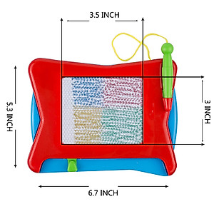 16pc Mini Magnetic Drawing Board, 4-Colors Travel Size Erasable Doodle Magna Board Toy, Small Writing Painting Sketching Pad, Educational Learning and Classroom Prizes for Toddler Boy Girl Kids Child