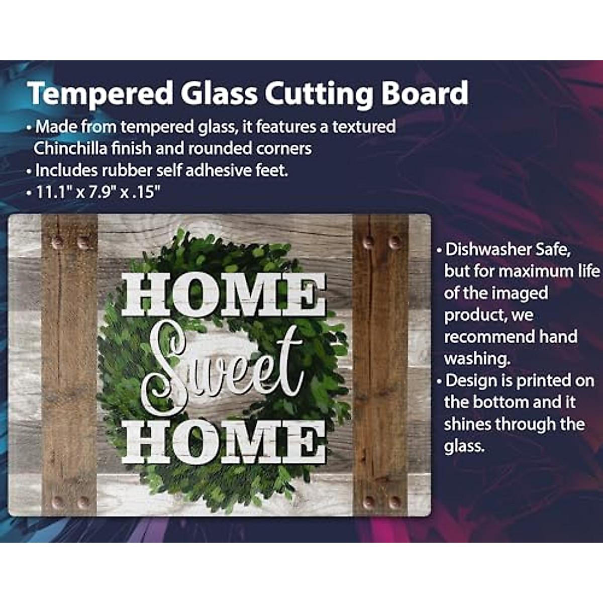 Personalized Tempered Glass Cutting Board Wedding Gift from The Painted Pug | Custom Anniversary Gift for Couples | Customized Housewarming Real Estate Gift Idea