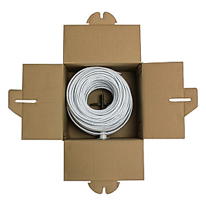 NavePoint CAT6 Ethernet Cable - CCA Bulk CAT6 Cable 250ft Ethernet Cable, 550MHz, 23AWG 4 Pair, Unshielded Twisted Pair (UTP), Solid White