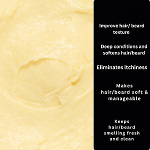 BAHAWAT Hair & Beard Butter for Men Leave-in Conditioner - Unscented - Strengthen & Soften – Made in USA - Natural Ingredients | The Best Beard Butter -2 oz