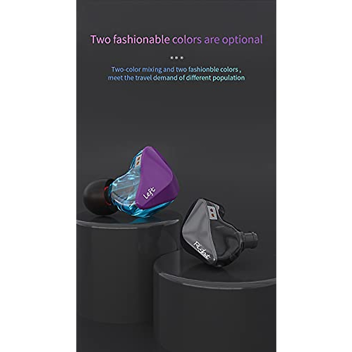 CVJ CSK IEM Earphones,FEDAI 1DD 1BA in Ear Headphone Hybrid Drivers, CCA in Ear Monitor Wired Earbuds with Detachable CPin Cable(No Mic, Black) … …