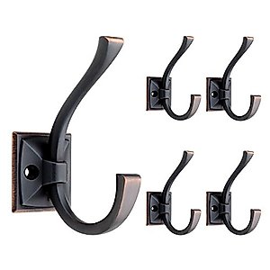 Franklin Brass Ruavista Coat and Hat Hook Wall Hooks 5-Pack, Bronze with Copper Highlights, 137246M
