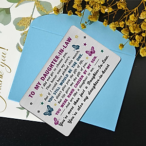 EE&YU Daughter in Law Christmas Card Gifts - Daughter in Law Birthday Card, Daughter in Law Gifts from Mother in Law, Daughter in Law Wedding Anniversary Card, Bride Present