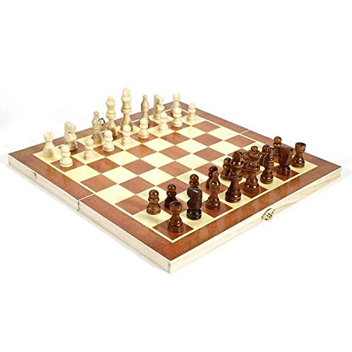 FINE MEN WYX-Chess, 1set Folding Wooden Chess Set International Carrom Board Game Standard Chess Portable Chessboard Board Game for Entertainment Hotsell