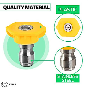 5Pcs Pressure Washer Nozzle Tips - Replacement Pressure Washer Tips 2700 PSI Car Wash Pressure Washer Accessories 2.3 GPM, Model # 6022, 6023, Size 3.0 Or 030 - High Pressure Hose Nozzle Spray Nozzle