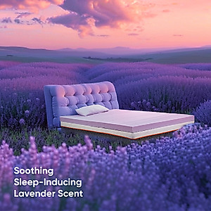 Marsail 2-inch Full Memory Foam Mattress Topper with Lavender Scent, Gel Infused Cooling Mattress Topper, Soft Mattress Topper for Sleeper Sofa, RV, Camper, CertiPUR-US Certified