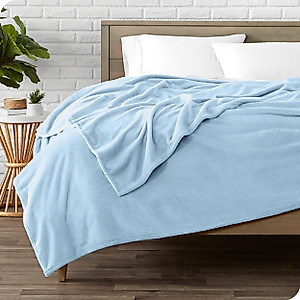 Microplush Fleece Blanket - Full/Queen Blanket - Light Blue - Lightweight Soft Blanket for Bed, Sofa, Couch, Camping, and Travel - Ultra Soft Warm Blanket (Full/Queen, Light Blue)
