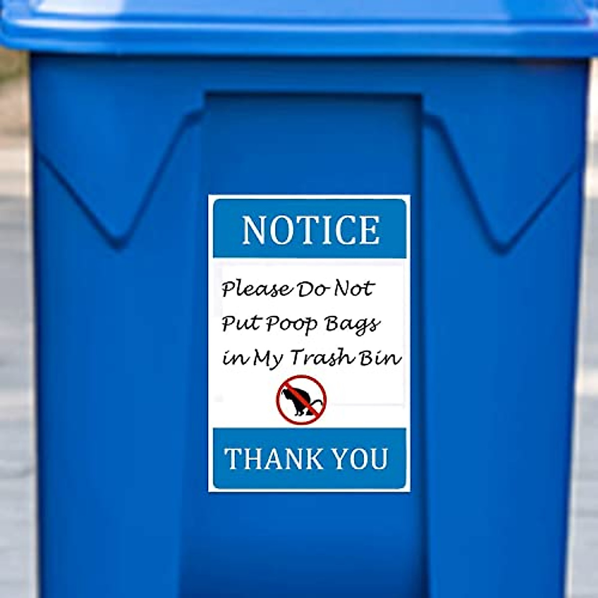 Please Do Not Put Poop Bags in My Trash Bin Sticker 10X7 inch Do Not Put Poop Bags in My Trash Bin Labels 8 Pack Pet Label for Trash Cans,Apartments,Stores,Parks