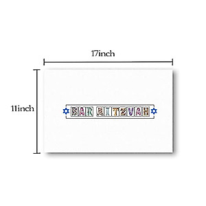 Bar Mitzvah Birthday Party Decorations Signature Card Supplies Or Creative Gifts - Bar Mitzvah Sign In Board Guest Book 11x17 Inch“Unframed” Wall Art Poster Birthday Keepsake Sign For Boy Girls