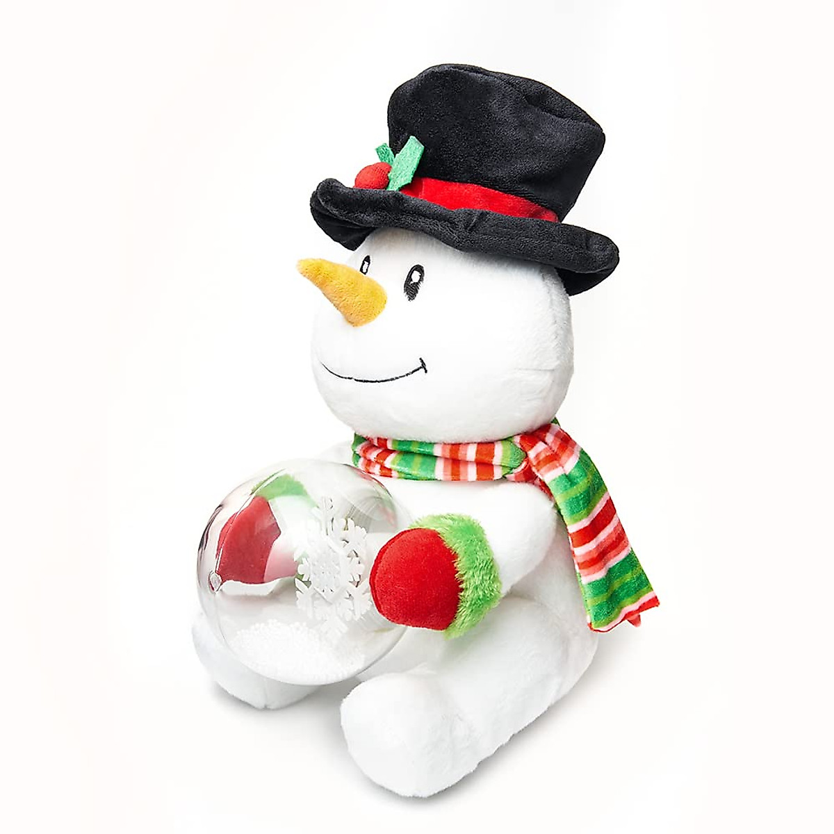Cuddle Barn - Snowglobe Stormy | Animated Christmas Snowman with LED Light Stuffed Animal Plush Toy, Bops Around to Frosty The Snowman, 12 Inches