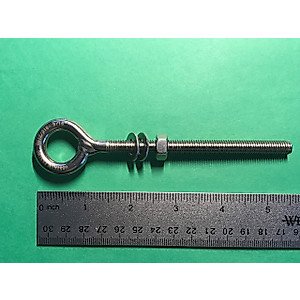 US Stainless 2 Pieces Stainless Steel 316 M8 Eye Bolt 8mm x 100mm Marine Grade Pitch of 1.25