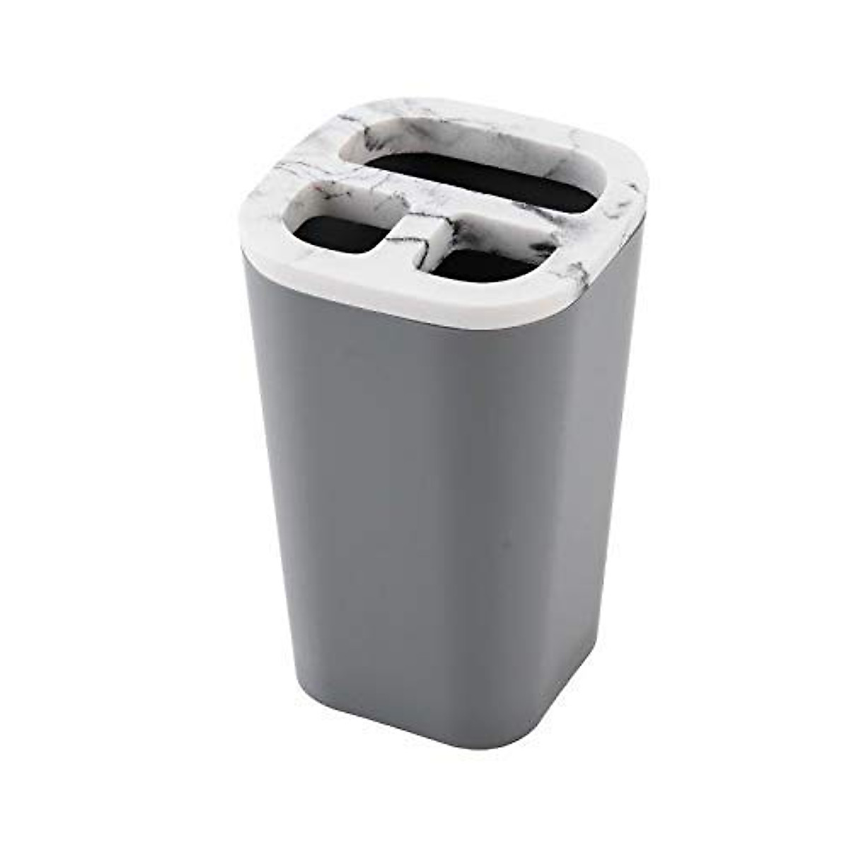 KRALIX Four Piece Bathroom Vanity Accessory Set - Includes Toothbrush Holder, Lotion Dispenser, Soap Dish and Tumbler - Grey