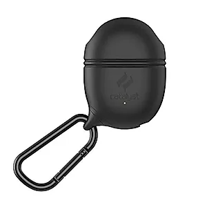 Catalyst 3.3ft Waterproof Case for Google Pixels Buds 2, Silicone case, Compatible with Wireless Charging, Carabiner Included - Stealth Black