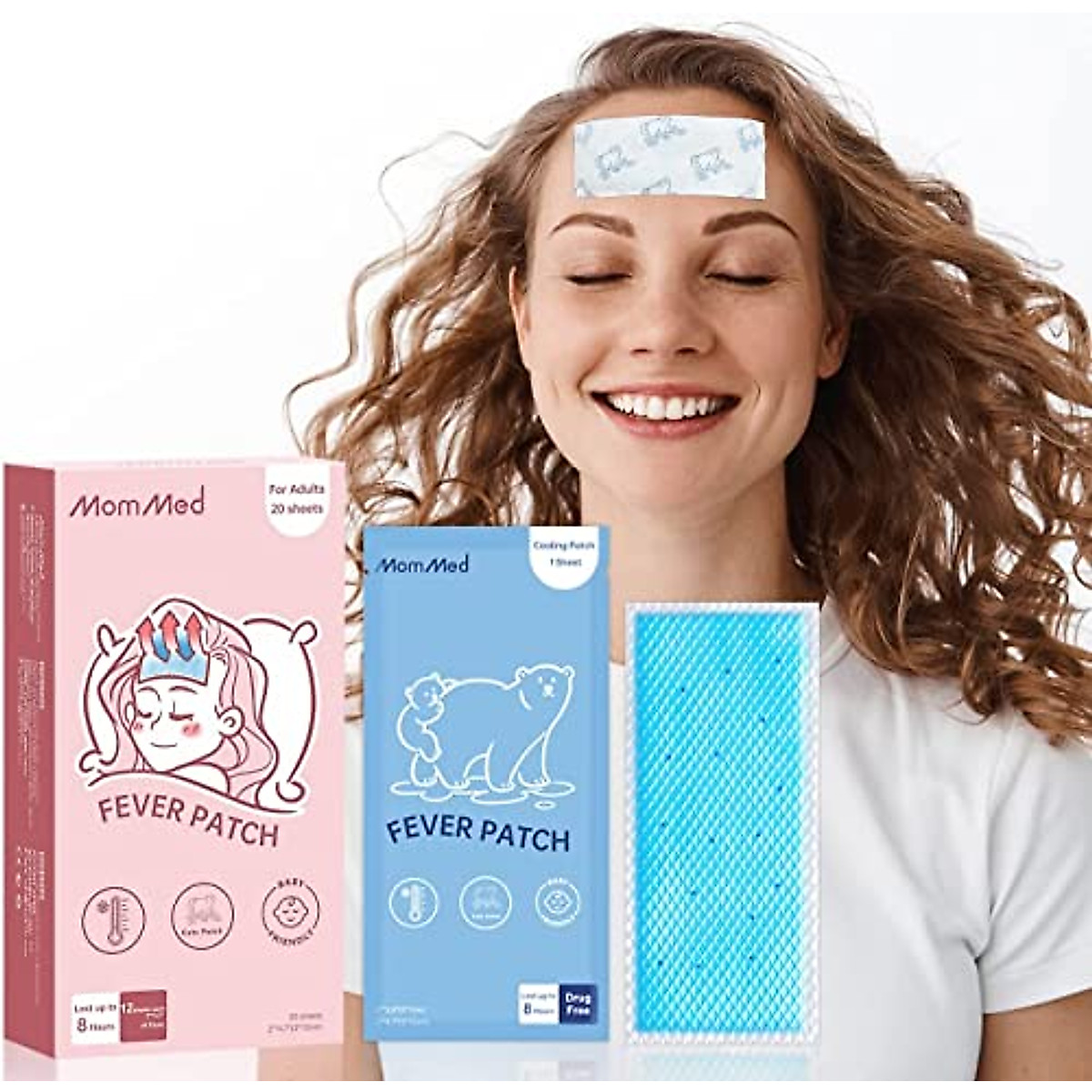 Fever Patch for Family,38 Sheet Fever Cooling Patches for Fever Discomfort, Heat Relief, Drug Free Cooling Gel Pads, Fever Reducer, First Aid, Home and Travel (Family 38 Sheets)