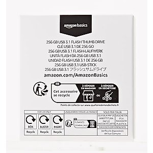 Amazon Basics - 256GB Ultra Fast USB 3.1 High Capacity Flash Drive for Fast Data Transfer and Storage, Black
