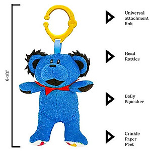 Daphyl's Grateful Dead Interactive Plush Dancing Bear with Universal Hanging Clip