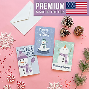 Hadley Designs 24 Winter Wonderland Christmas Holiday Cards Bulk With Envelopes, 50 Holiday Greeting Cards, Cute Fancy Blank Winter Christmas Postcard Set, Winter Cards, Seasons Greetings Note