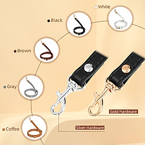 RAYNAG Adjustable Purse Strap Replacement Leather Handbag Shoulder Strap Replacement with Silver Metal Swivel Hooks, Black