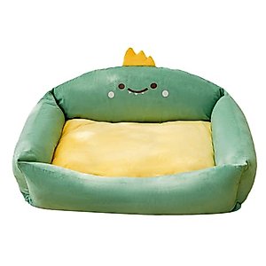 FAOLONE 18" Dinosaur Pet Bed,Large Square Dog Bed,Ultrasoft Plush Pet Bed for Large Dog Beds (Small)