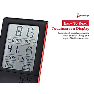 Hornady Digital Hygrometer, 95909 - Indoor Temperature and Humidity Monitor with Touchscreen LCD Display - Ideal Room Thermometer Hygrometer for Gun Safes & Cabinets, Closets, Workbench & More