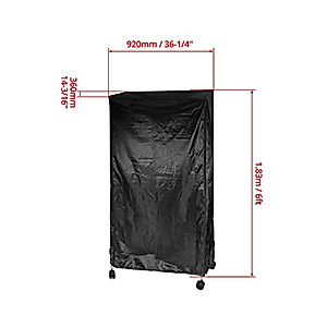 Qwork Storage Shelving Unit Cover, Wire Rack Cover for Shelf 36X14X72in, 210D Oxford Cloth, to Keep Rack Clean, for Your Home, Office, Storage and Garage, Black Cover Only