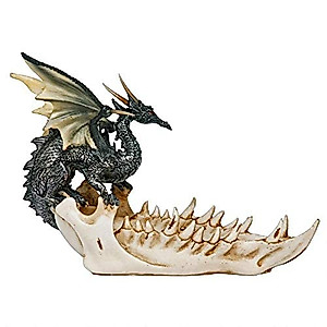 Design Toscano QS91305 Jaw of the Dragon Offering Dish Gothic Statue, 9 Inch, Polyresin, Full Color