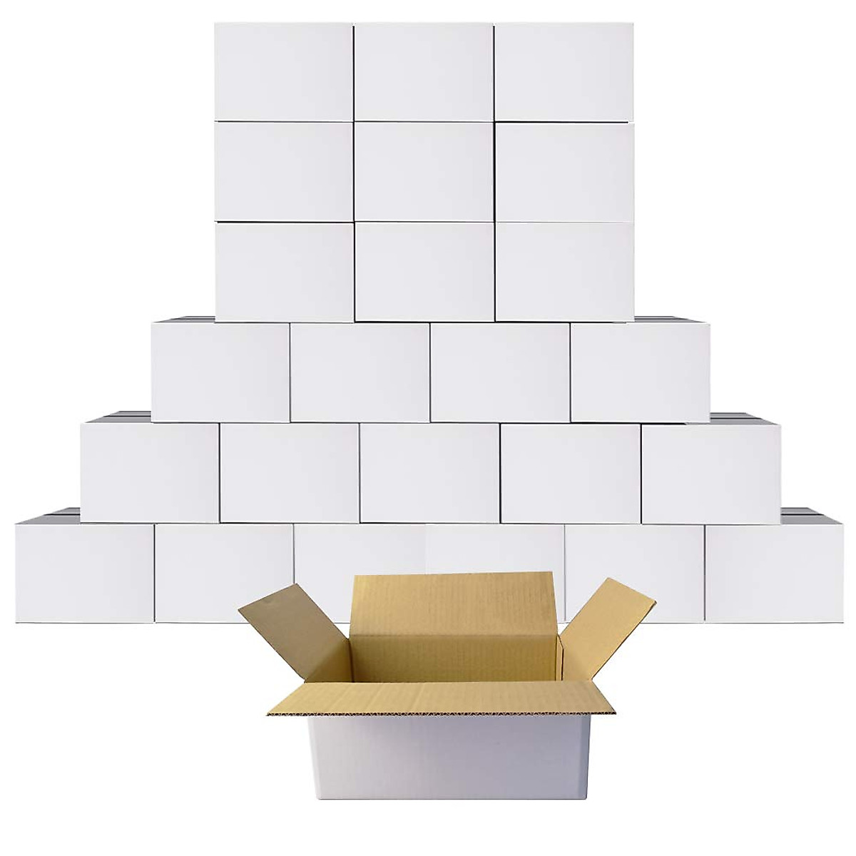PETAFLOP Cardboard Boxes 6x4x4 Shipping Boxes White Kraft Corrugated Small Mailer Boxes, 25 Pack