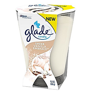 Glade Candle Jar, Air Freshener, Sheer Vanilla Embrace, 9.2 Oz