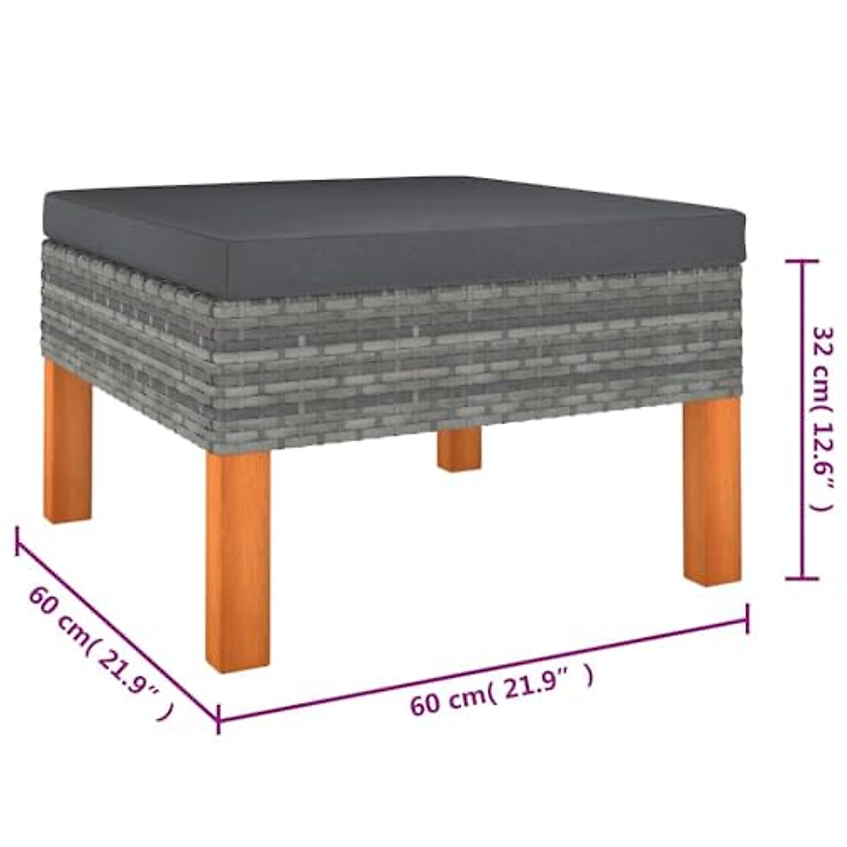 khalery [New Lounge Set - 4-Piece Outdoor Furniture Poly Rattan Set with Gray Cushioned Sofa Weather-Resistant Conversation Set for Garden Poolside Balcony - Stylish and Durable-Gray