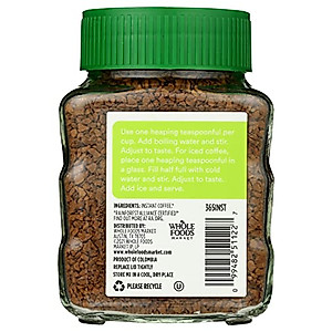 365 by Whole Foods Market, Decaf Instant Coffee, 3.5 Ounce