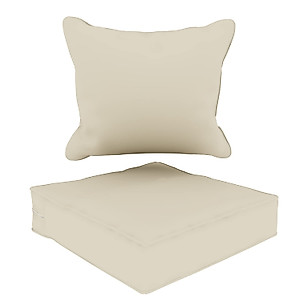 BPS Sofa Cushion 24' x 24' Patio Furniture Outdoor Deep Seat Single Chair Back Olifen Fabric Slipcover Sponge Foam