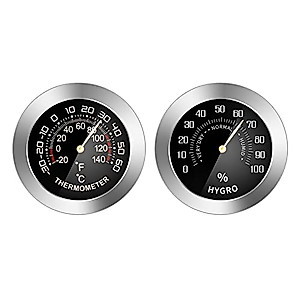 LAMDNL Car Temperature/Humidity Detector Meter Tester-Gauge l Type Mechanical Metal Analog Thermometer/Hygrometer