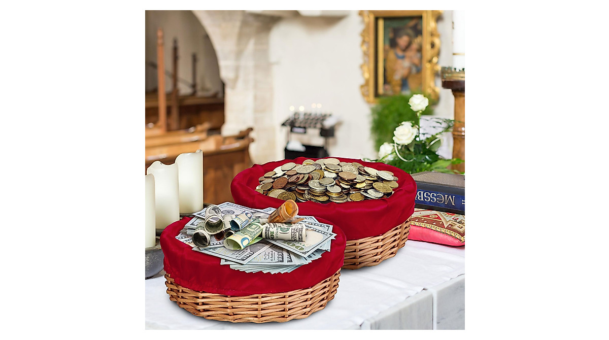 Hushee 3-Pack Offering Baskets for Church & Events