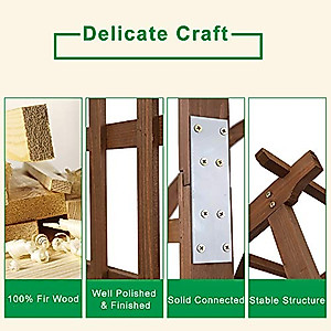 Outvita 7 Ft Wooden Garden Arbor Arch, Fir Wood Arbour Trellis, Pergola Archway for Wedding Ceremony Decoration Pergola Plant Climbing Rose Vines Lawn Courtyard Patio Dark Brown