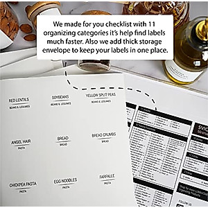 205 Kitchen Labels for Food Containers | Minimalist Labels for Jars Containers | Black Text on White Matte Jar Labels Stickers | Pantry Labels for Containers | 33 Spice Labels Spice Rack Organizations