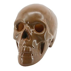 Myard Glaze Enamel Ceramic Fireproof Fire Skull Log for Gas or Wood Fireplace Fire Pit Campfire Bonfire Halloween Horror Decor (Qty 1, Brown)