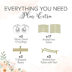 7.2FT Round Backdrop Stand - Circle Backdrop Stand Gold Balloon Arch Frame kit - Metal Wedding Arch Backdrop Stand - Circle Arch Gold Arch for Parties, Wedding, Baby Shower Decorations