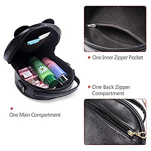 FINEX Minnie Mouse style Small Circle Polka dots Crossbody bag - Multifunction Travel Mini Handbag with Shoulder Strap (Red/Black)