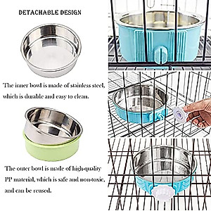 kathson Bunny Potty Trainer Corner Pan Rabbit Toilet Guinea Pig Litter Box with 2 Pack Pet Removable Hanging Crate Bowls for Small Animal