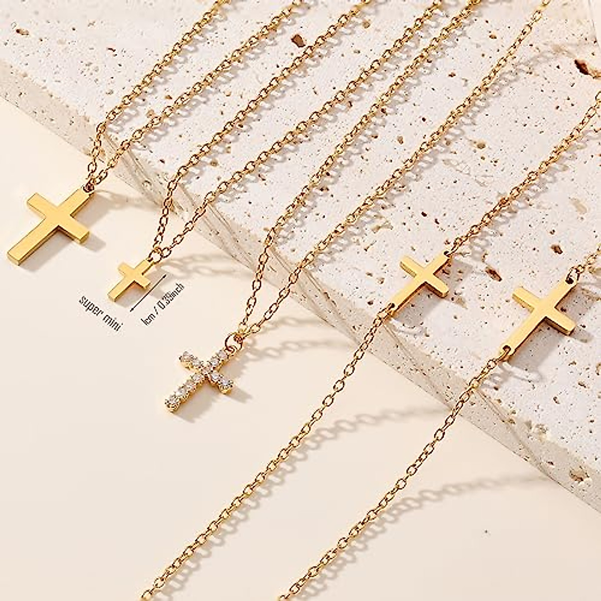 NONTAI Dainty Gold Cross Necklace for Women, Sideways Cross Gift for Best Friends First Day of School Necklace Back to School Gift