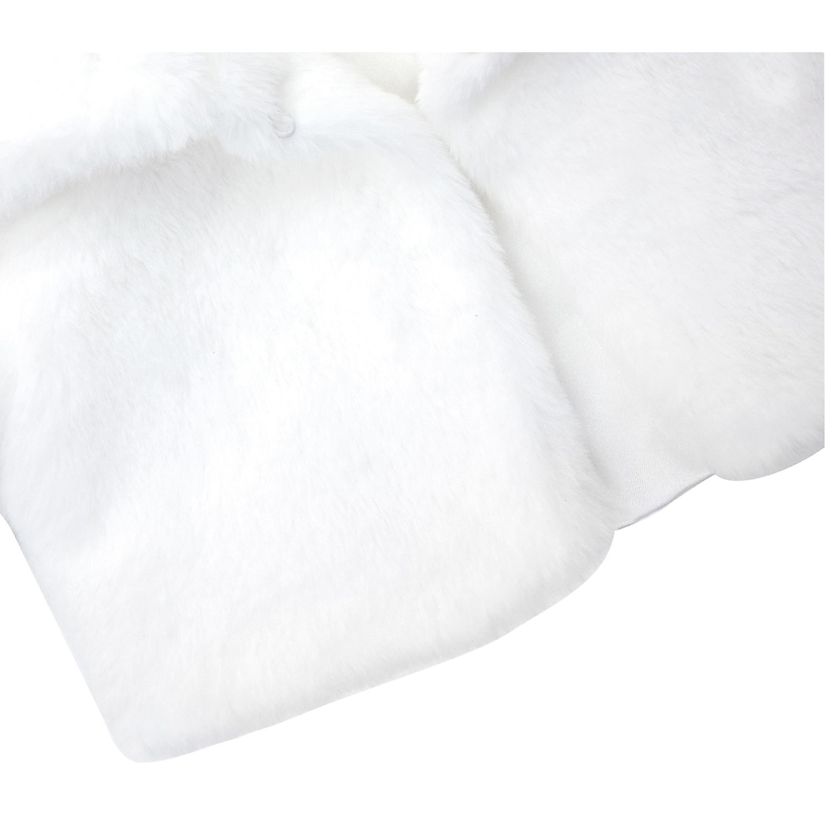 Lilax Girls Faux Fur Bolero Shrug Button Closure Cozy Dress Coat (8 Years, White)