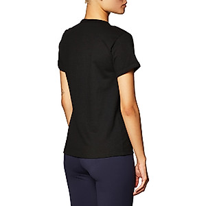 Champion womens The Heritage Tee, Script Logo T Shirt, Black-551058, X-Large US