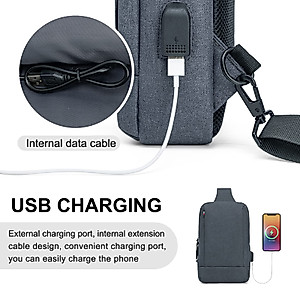 ecosmile Messenger Bag Sling Bag Crossbody Shoulder Bag for Men Women Travel Work Satchel Bags,Grey