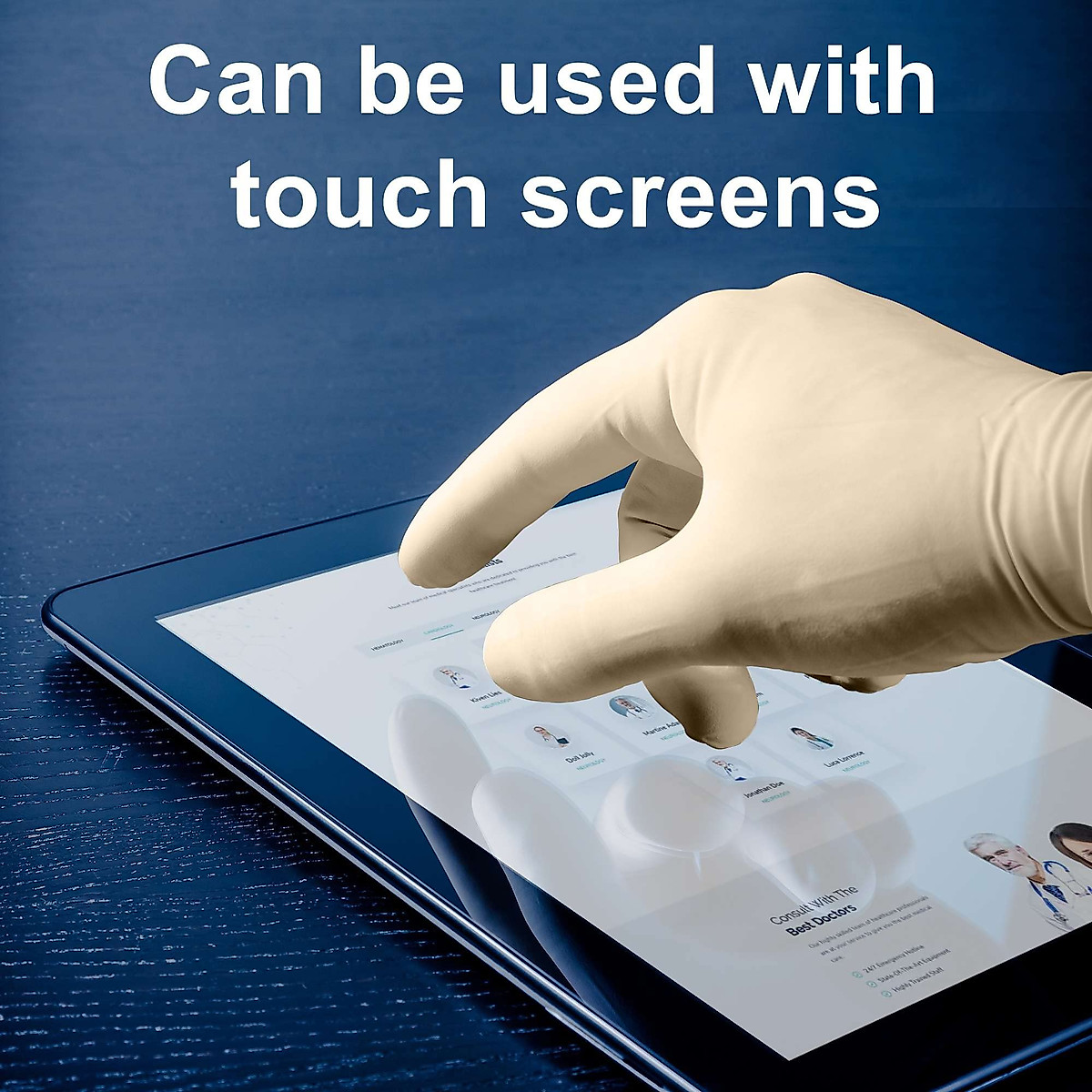 FifthPulse Medical Examination Latex Gloves Large - 100 Count - Powder Free - Extra Thick 4.5 Mil - Natural Color - Non Sterile Disposable Gloves