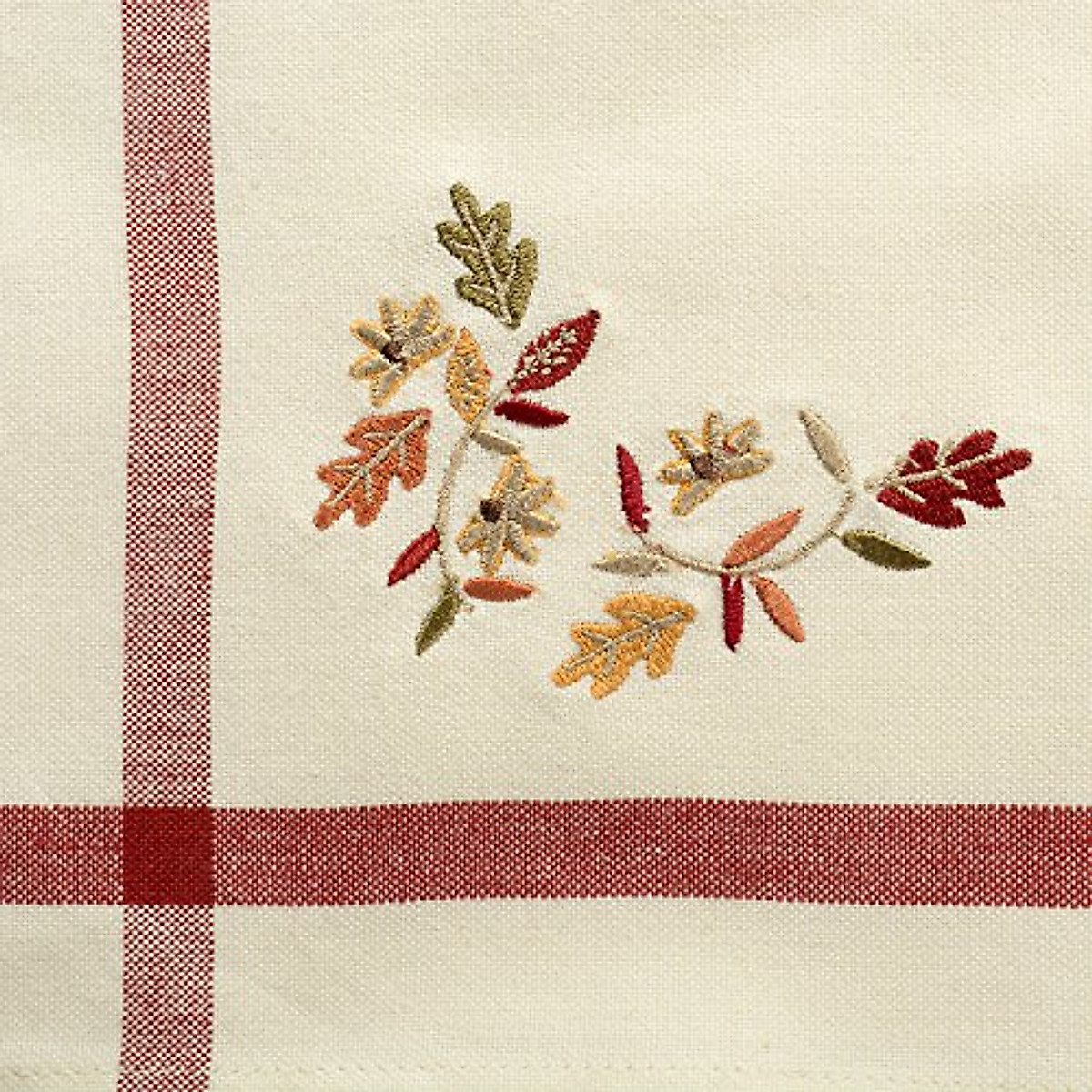 DII Thankful Autumn Collection Fall Tabletop Decoration, Square Napkin Set, 20x20, Falling Leaves, 6 Piece
